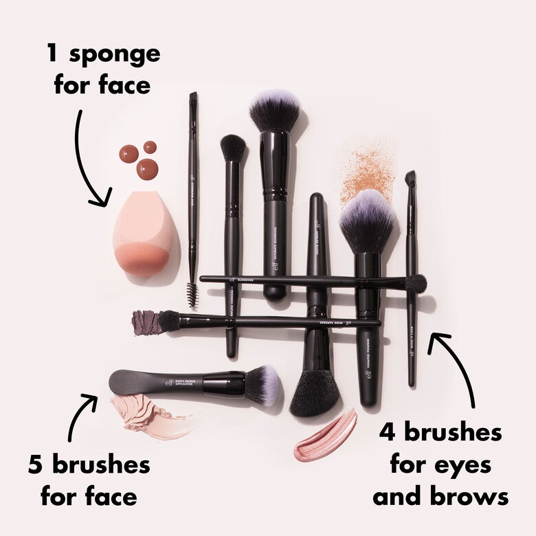 10 Piece Best Selling Makeup Brush Set | e.l.f. Cosmetics